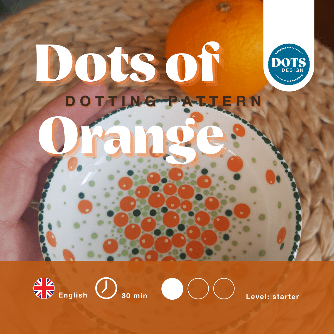 Dots of Orange dotting pattern PDF - English • Dots Design.nl